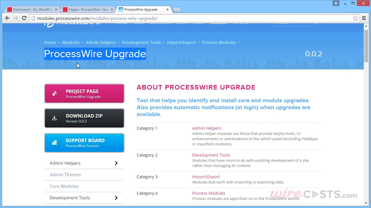 WordPress vs. ProcessWire - Updates