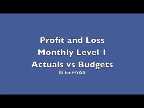 P&L Monthly Level 1 Actuals vs Budgets