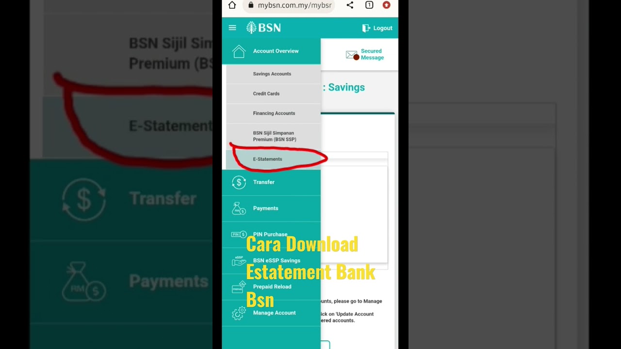 Cara Download Estatement Bank Bsn #shorts