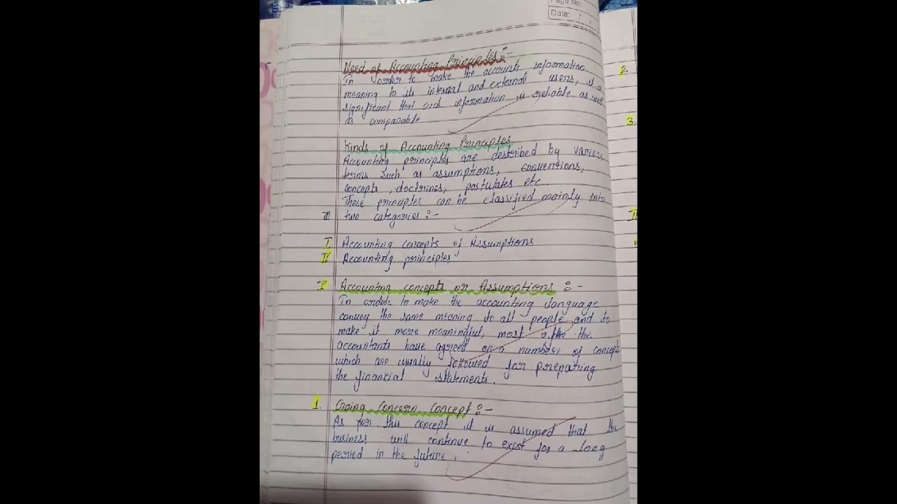Account | Class 11 | Ch-3 || Accounting principles || Notes 📖📚 #education #selfstudy