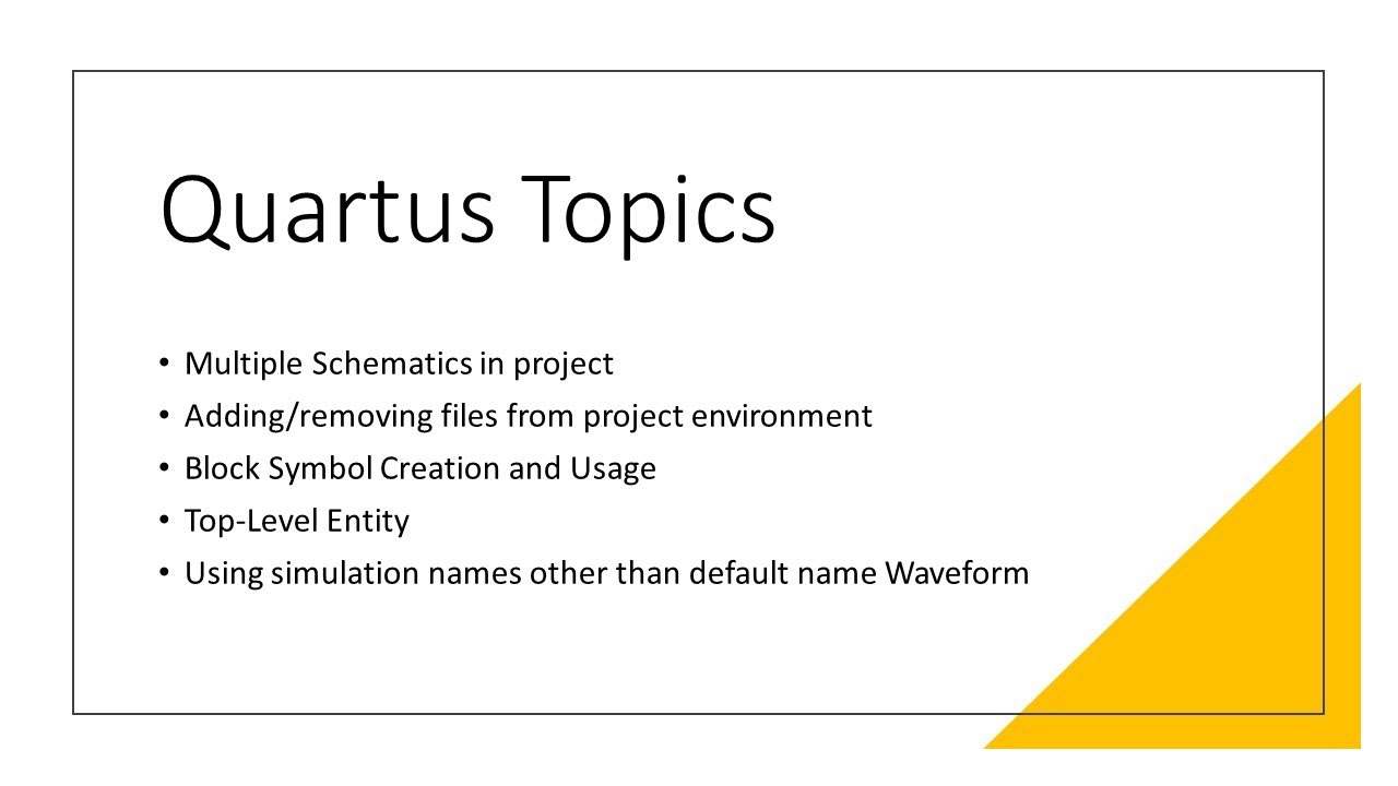 Quartus Week 2 Tutorial