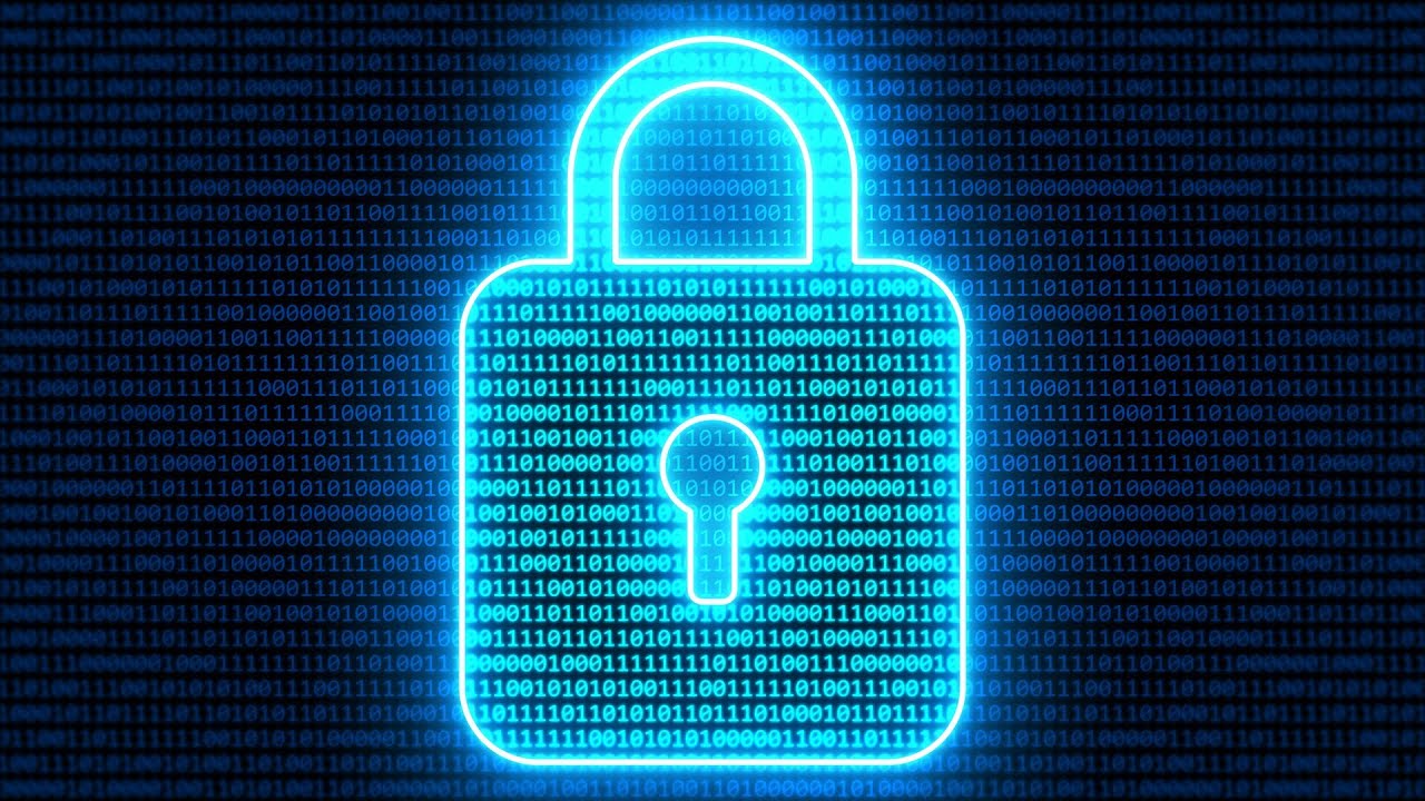 Abstract Binary Digital Padlock Computer Cyber Security Concept 4K Moving Wallpaper Background