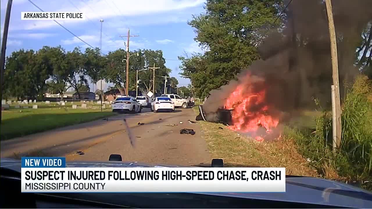 WATCH: Troopers arrest man following chase, fiery crash