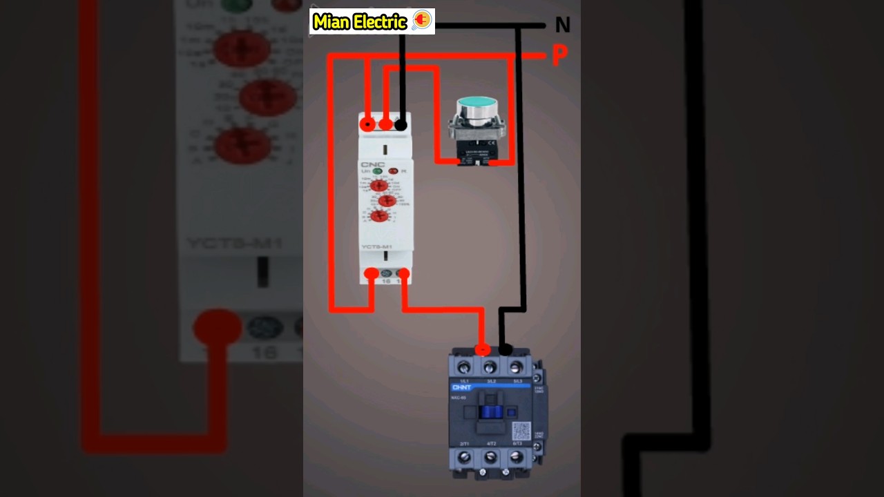 ON Delay Timer Relay Connection with Contactor  #viralshorts #ytshorts #tradingshorts #viral #shorts