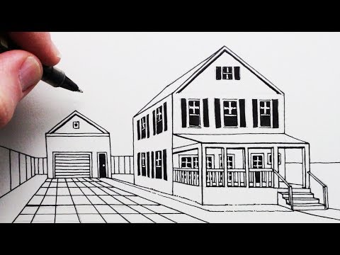How to Draw a House using One Point Perspective Step by Step | Erica R ...