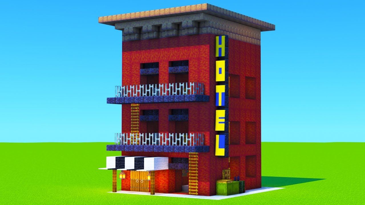 Minecraft Tutorial: How To Make a City Hotel - Minecraft Builders