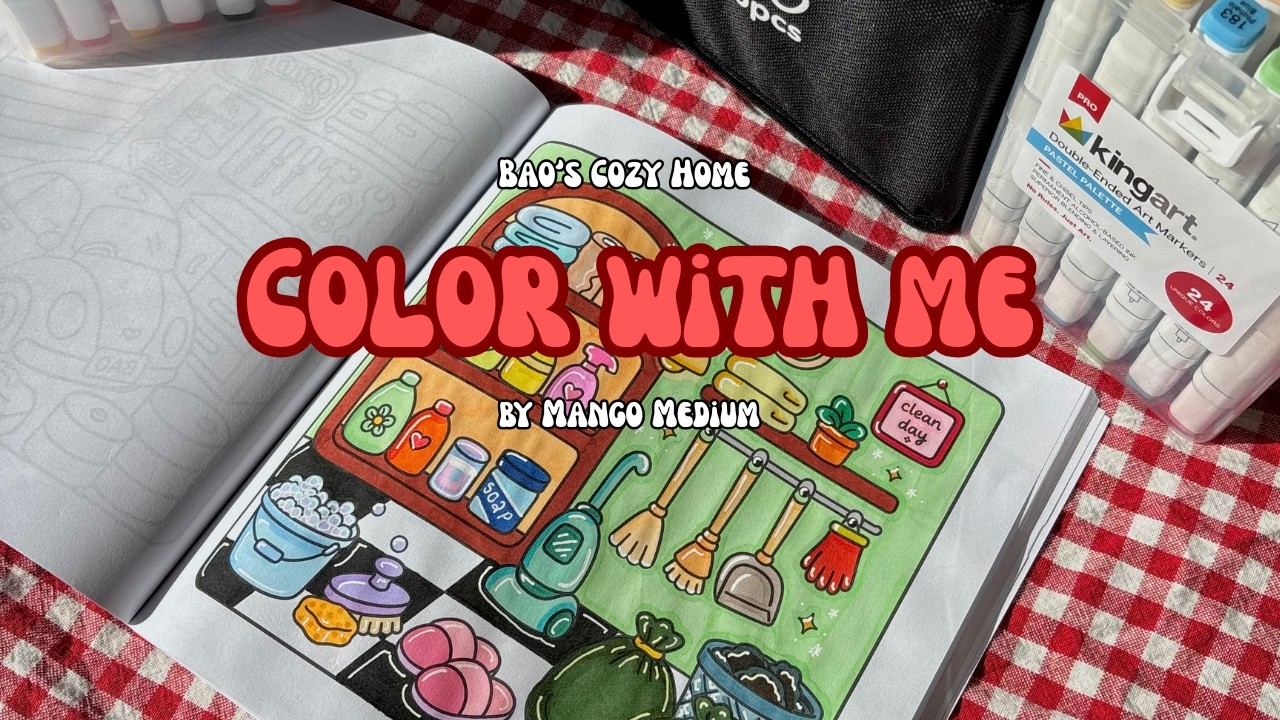 Color with me: Cleaning Supplies Closet-Bao's Cozy Home Coloring Book 🫧🧼🖍️