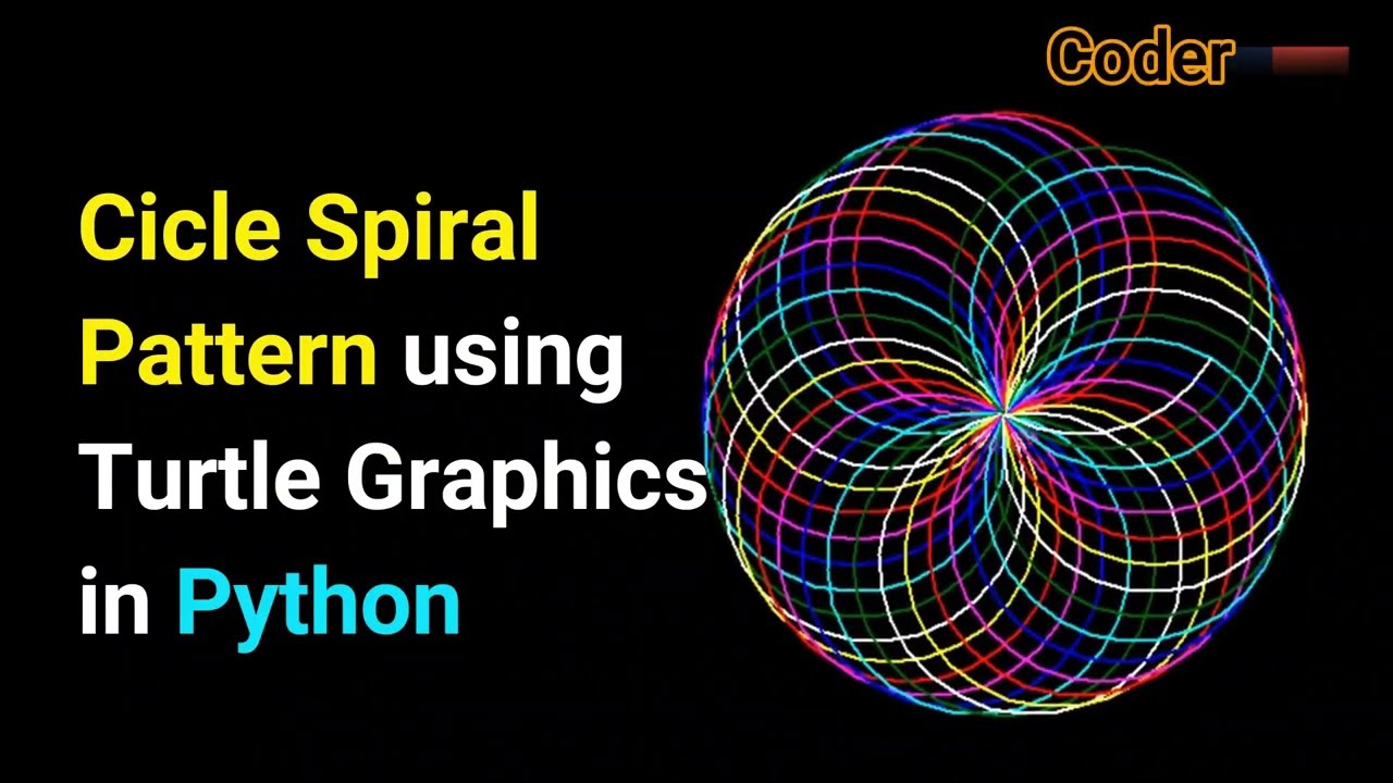 Circle Spiral Pattern using Turtle Graphics in Python - Part 3 | Coder Boy