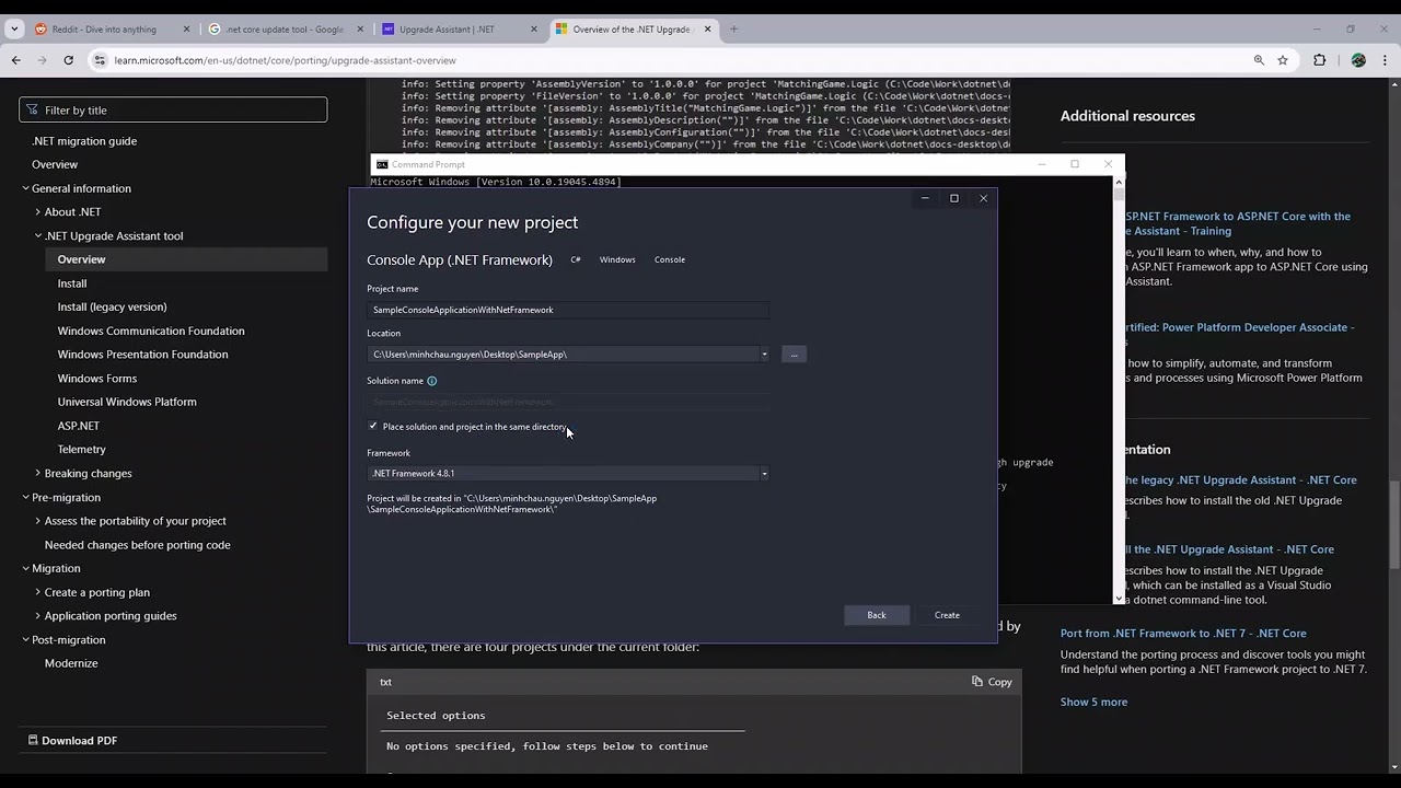 How to use .NET upgrade assistant tool