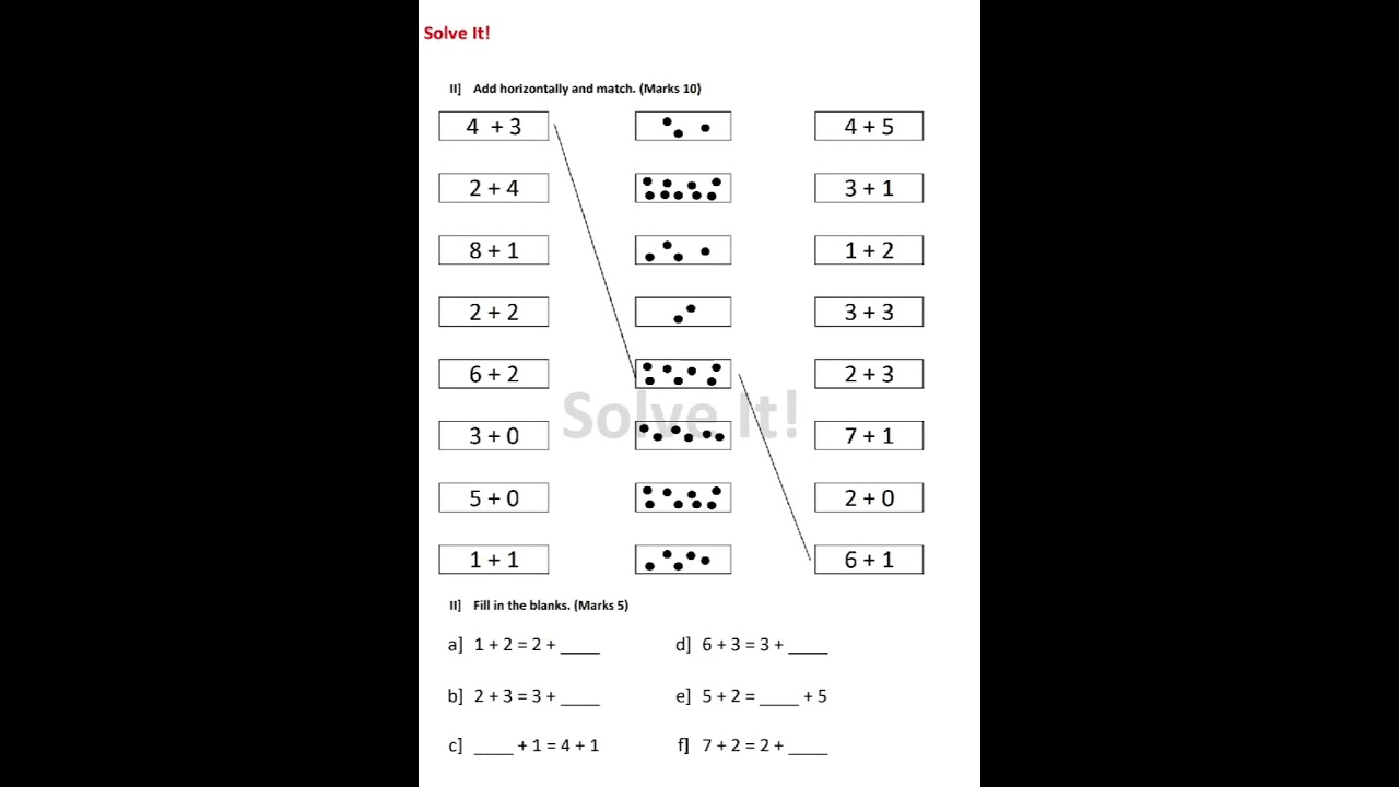 Maths Worksheets for Grade 1