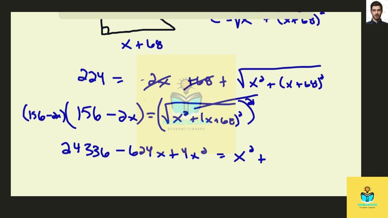 [Math] A sign in the shape of a right triangle has one leg that is 68 inches longer than the other
