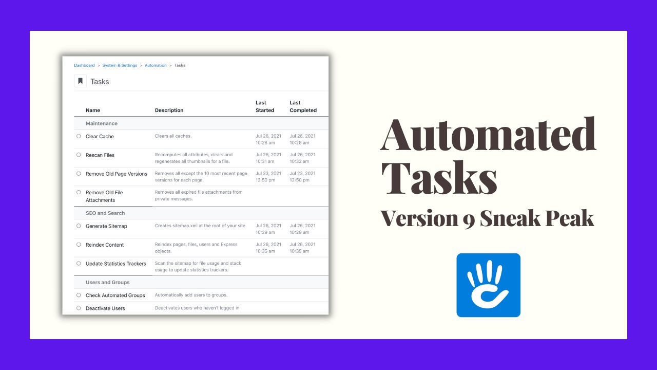 Version 9 Sneak Peak: Automated Tasks
