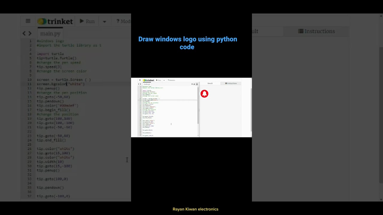 draw windows logo using tkinter #python #code  @MicrosoftWindows @gilesmcmullen @programmingwithmosh