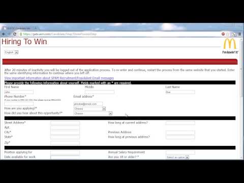 McDonalds Application Online Video