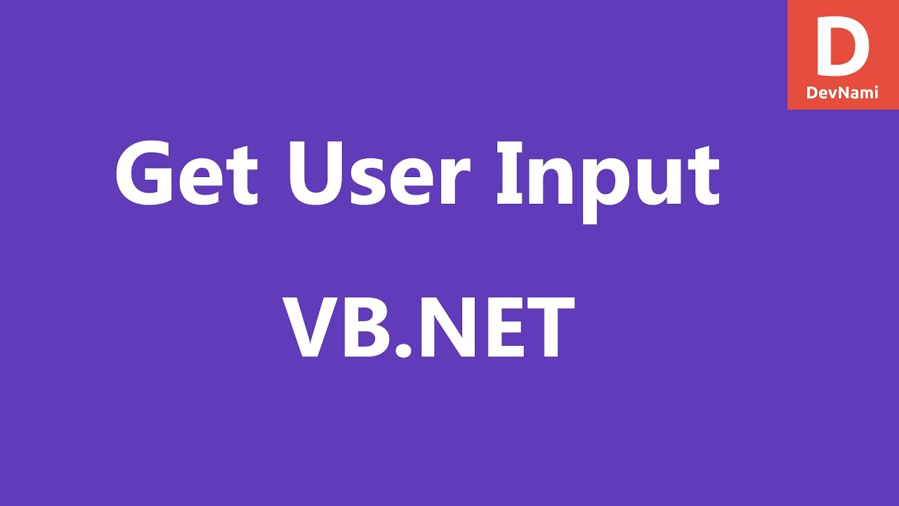 VB.Net Get User Input