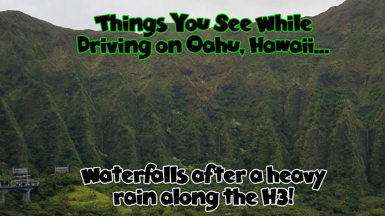 Over a Dozen Waterfalls in Ko'olau Mountains along H3- Things you see while driving on Oahu
