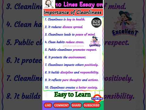 importance of cleanliness || importance of cleanliness easy essay #10linesessay