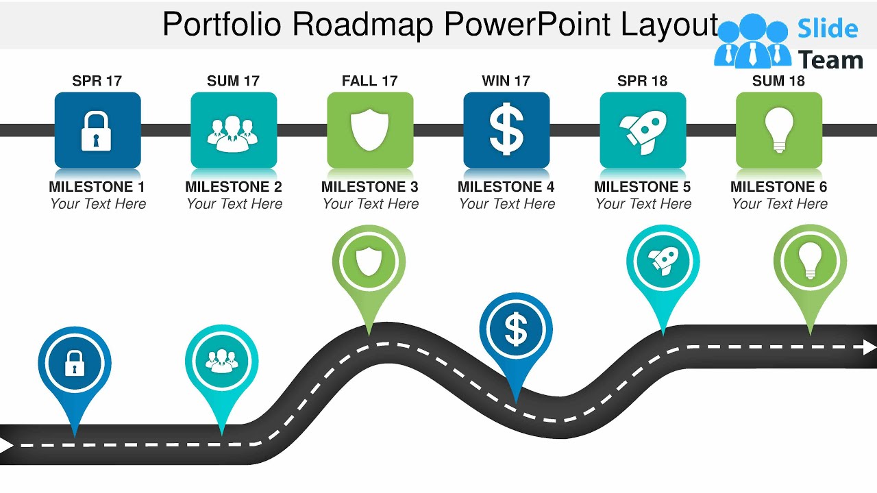 Portfolio Roadmap Powerpoint Layout