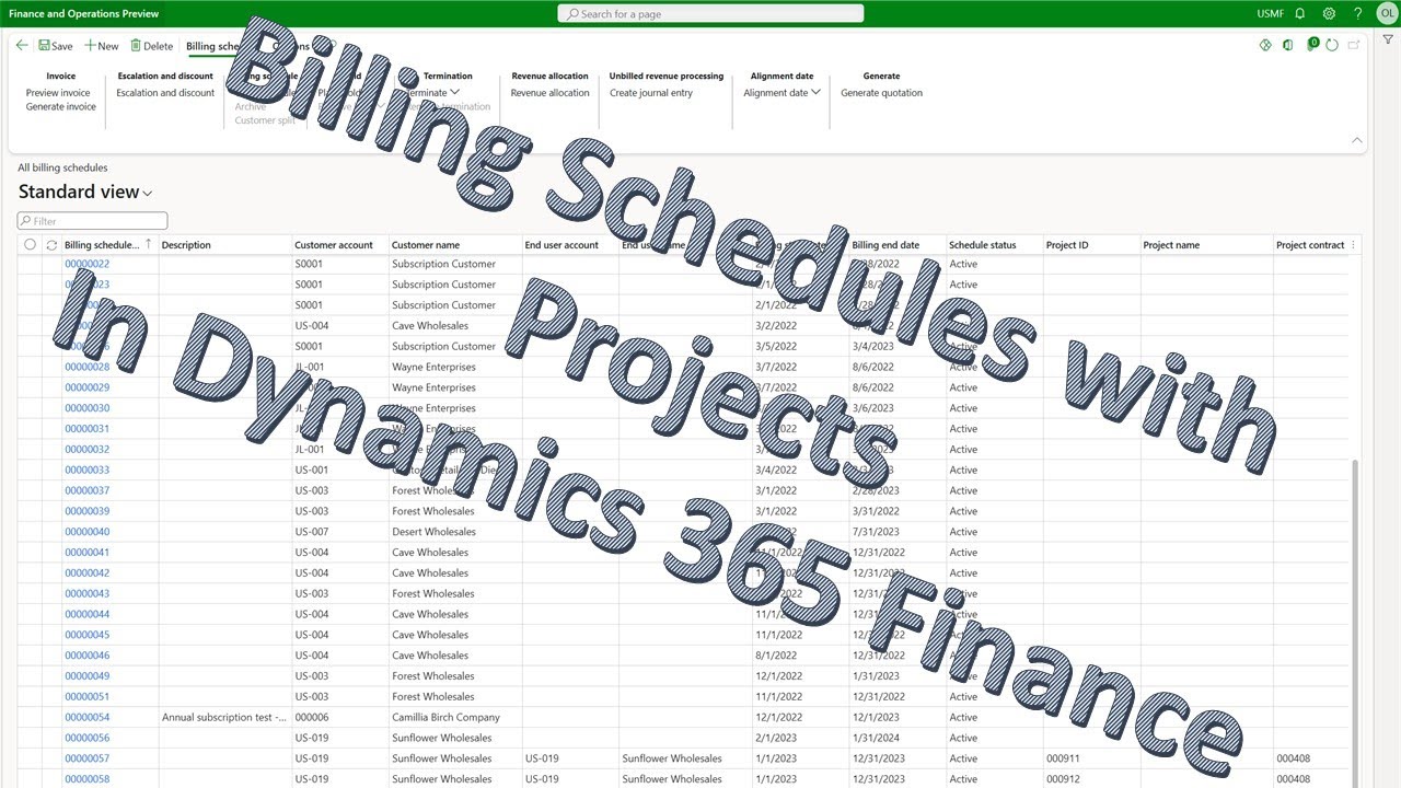 New feature - Billing schedules with projects in Dynamics 365 F&SCM 10.0.32 - Oleksiy K