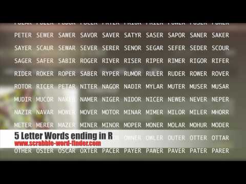 5 letter words ending in R