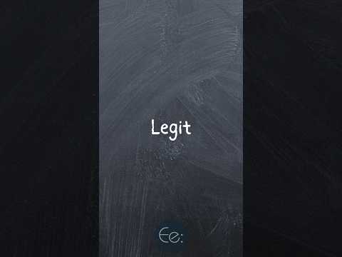 Legit ???? What Does It Mean? by English explained #phrases #expression #meaning #explained #slang