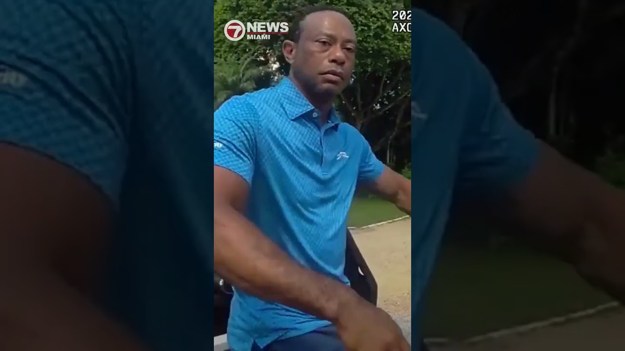 Bodycam shows a stunned Tiger Woods handcuffed after a Florida rollover crash