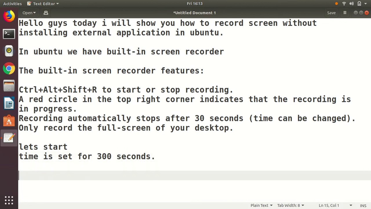 Ubuntu Screen recording(built-in) software