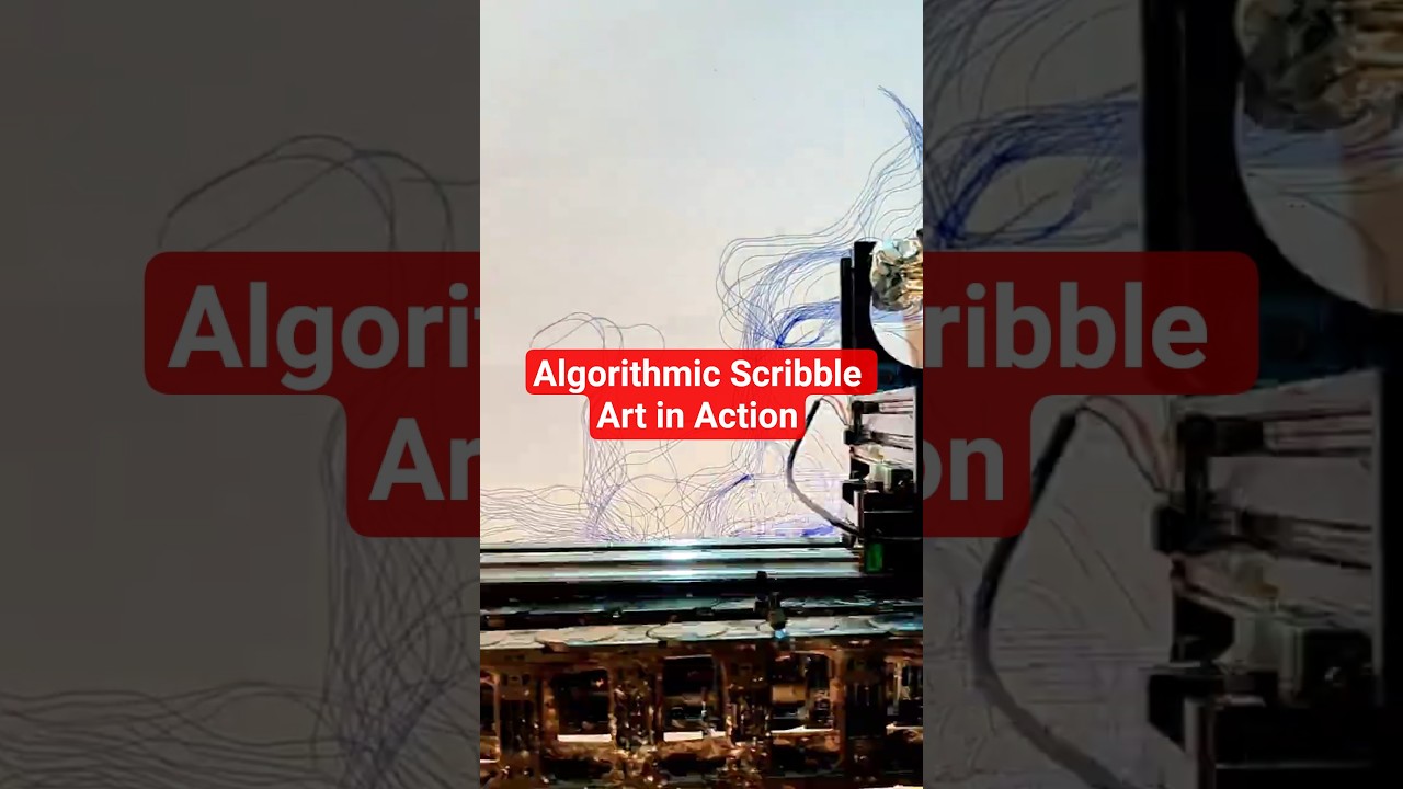 The painting bot in action 🎨 #scribbleart #digitalart #timelapse #scribbling #plotterart #algorithm