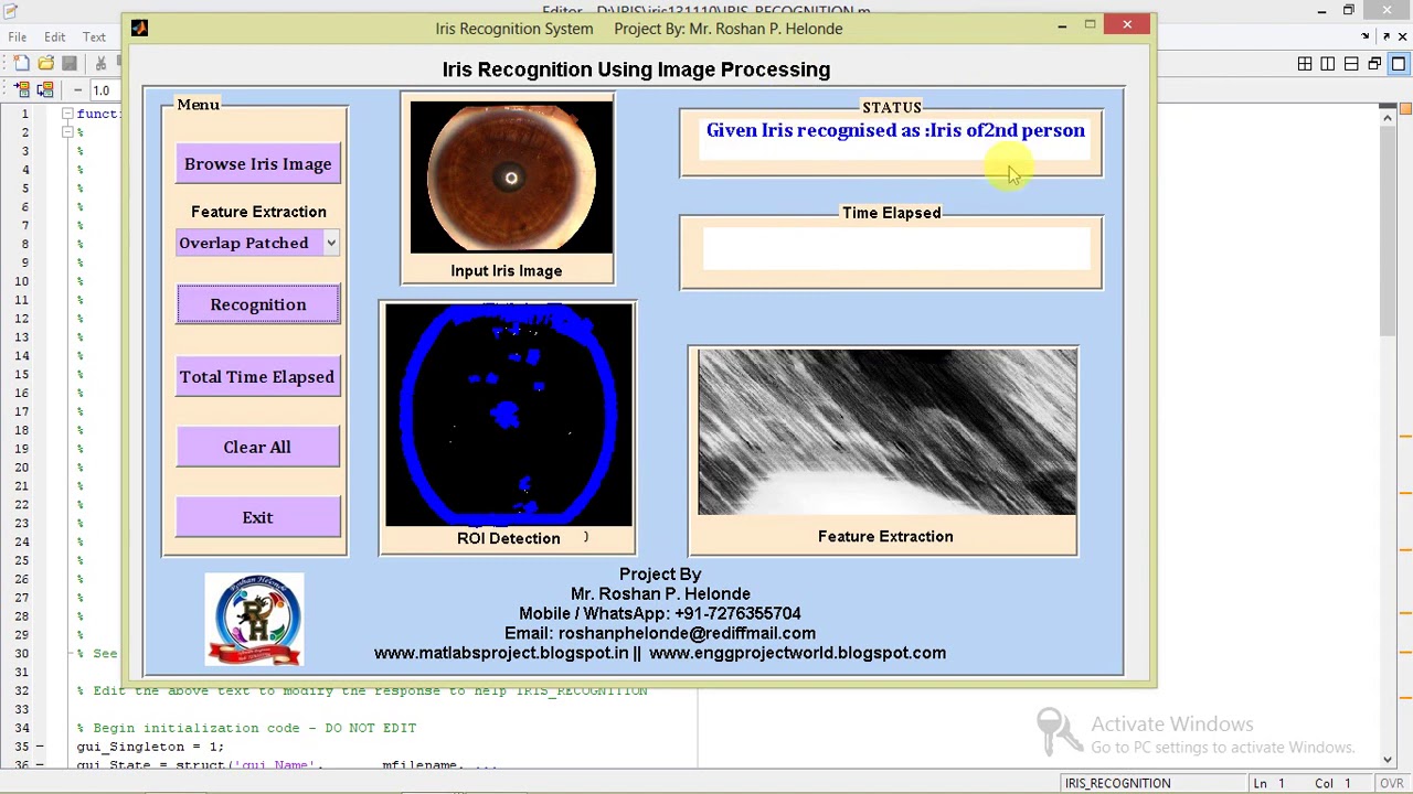 Iris Recognition System using Image Processing Matlab Project with Source Code