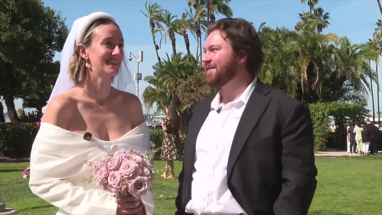 Hundreds of couples tie the knot on Valentine's Day at San Diego County building