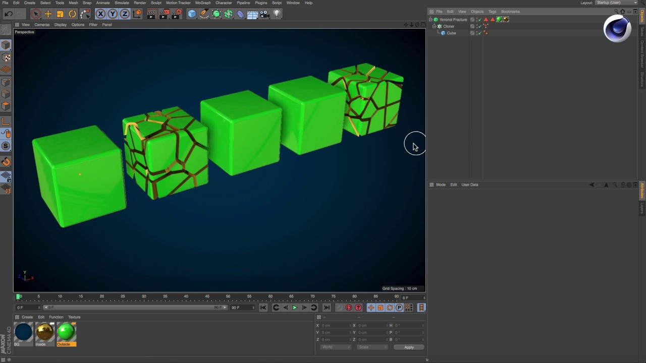 Voronoi fracture dentro mograph - Tutorial - Blog - C4Dzone