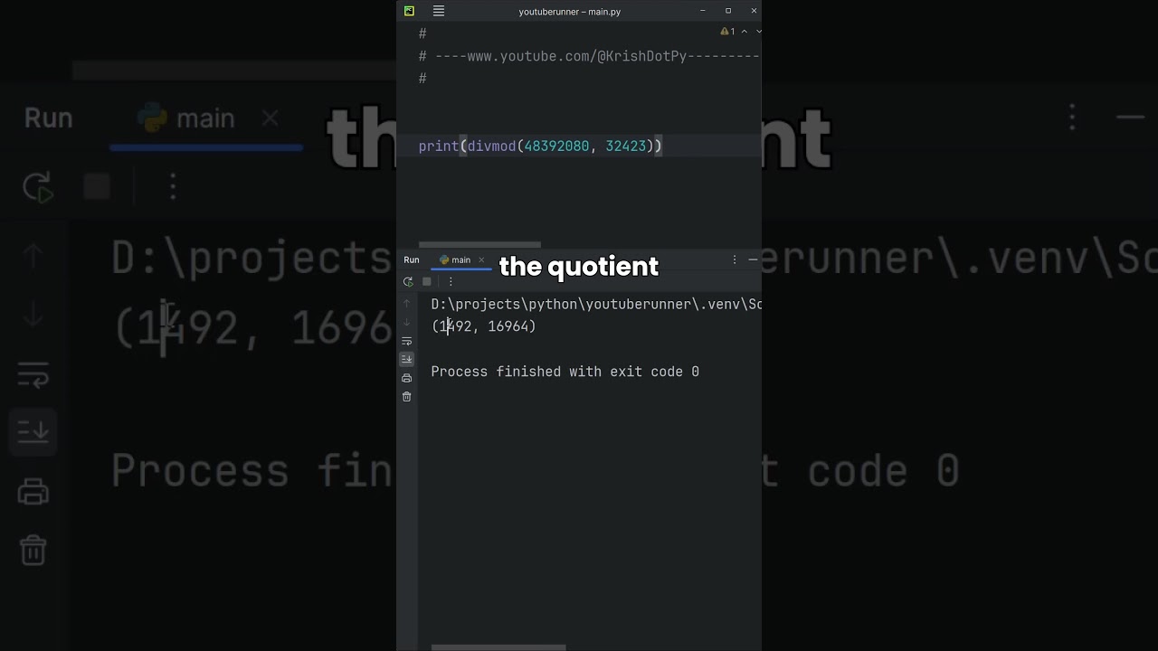 The Unneeded divmod() IN Python  #coding #python #programming