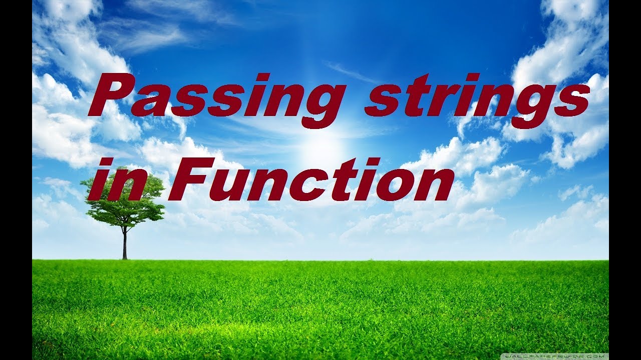 5. Passing string in a Python Function