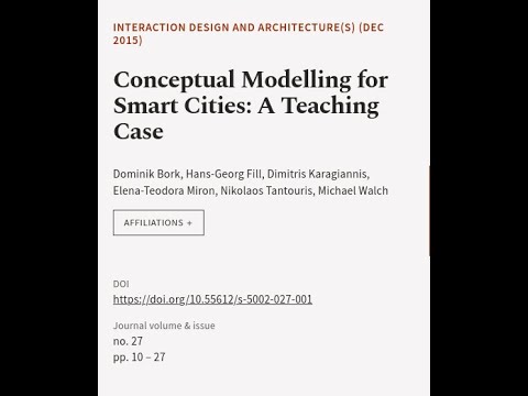Conceptual Modelling for Smart Cities: A Teaching Case | RTCL.TV