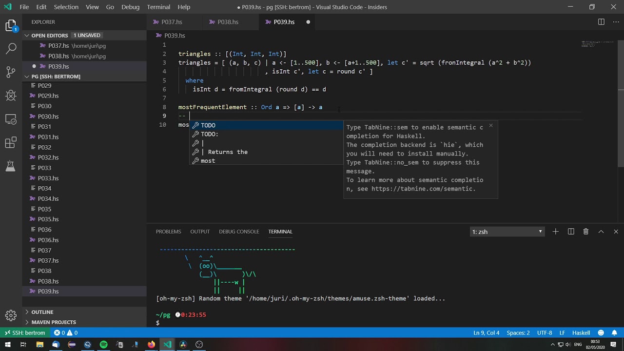 Project Euler Problem 39 in Haskell