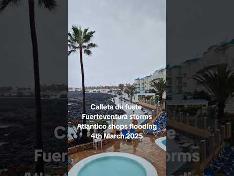 Storms in the canary islands. fuerteventura caleta de fusta atlantico shopping centre flooding