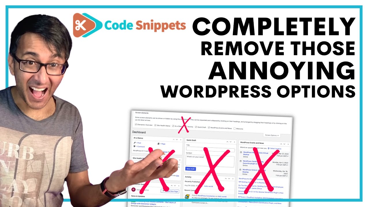 Code Snippets - Remove the Wordpress Screen Options