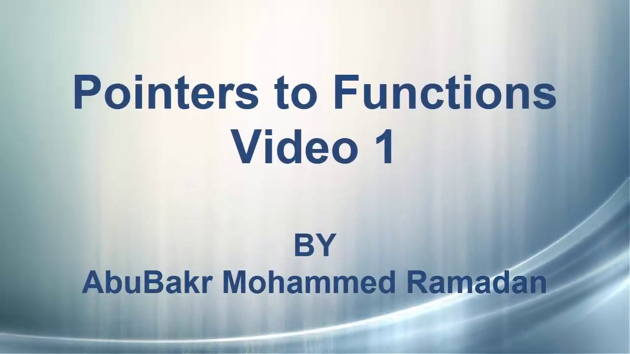 Pointer to function 1