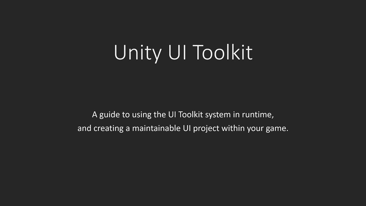 Unity3D UI Toolkit Tutorial - Intro
