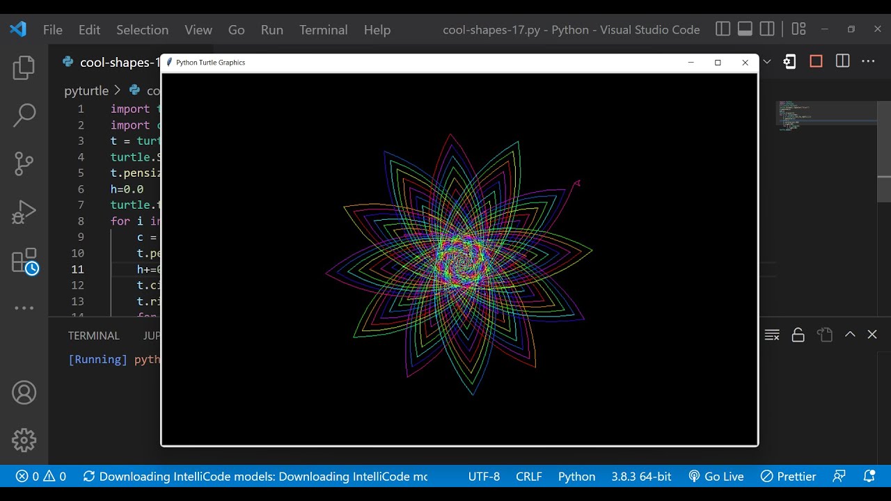 Python Turtle Graphics - 26 | Cool Shape Drawing | Python Turtle Coding Video | Learnonpy |