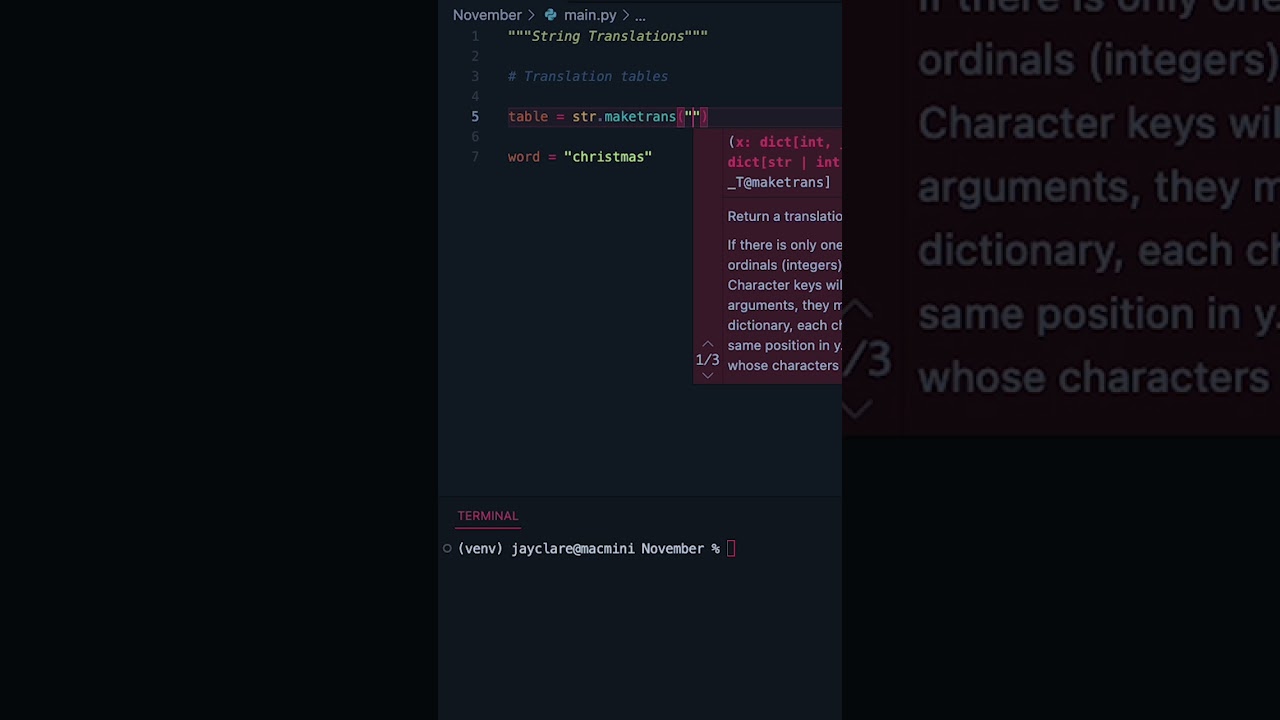 Python 3 | String Translation Tables are Awesome! #coding #programming #python