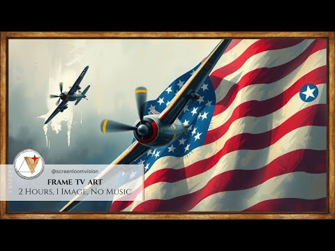 Vintage Soaring Freedom | July4th Oil Painting 4k TV Screensaver | Antique Gold Frame TV Art | 2 Hrs