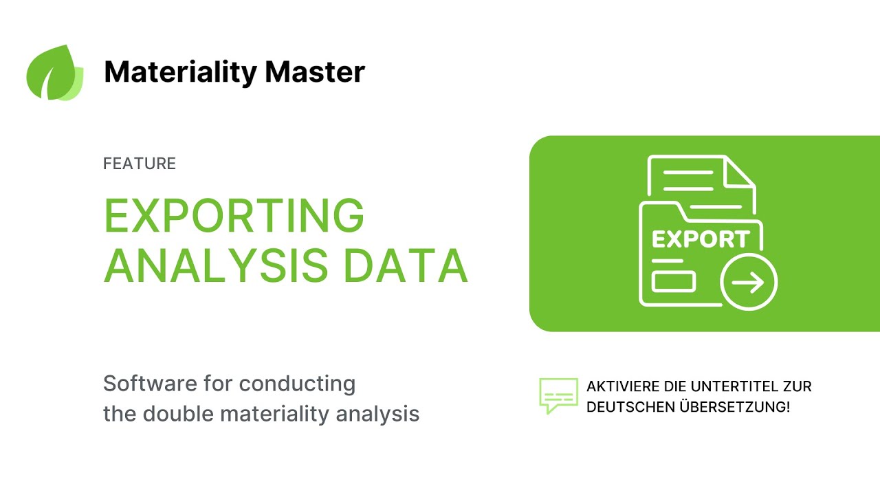 Feature | Exporting Analysis Data