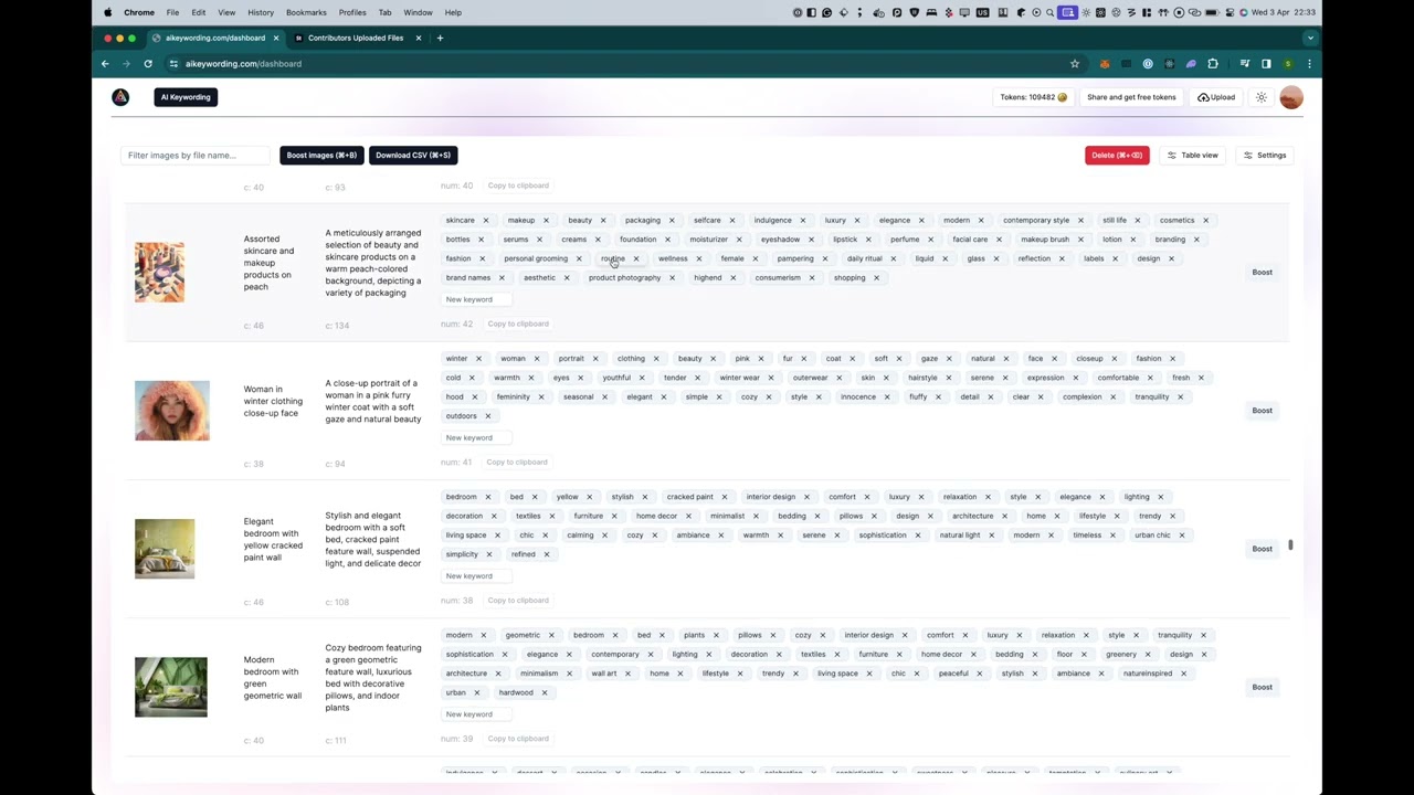 aikeywording.com 250 images in 1 minute demo
