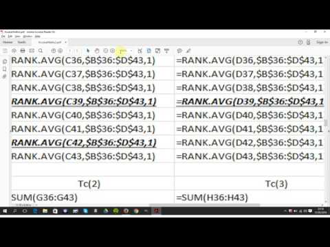 Kruskal Wallis test in Excel. One-way ANOVA test to see if samples are from the same distribution