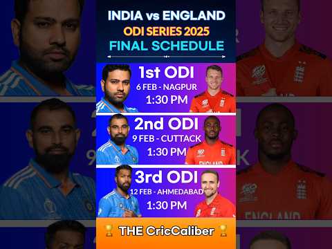 IND VS ENG ODI SERIES SCHEDULE #shorts
