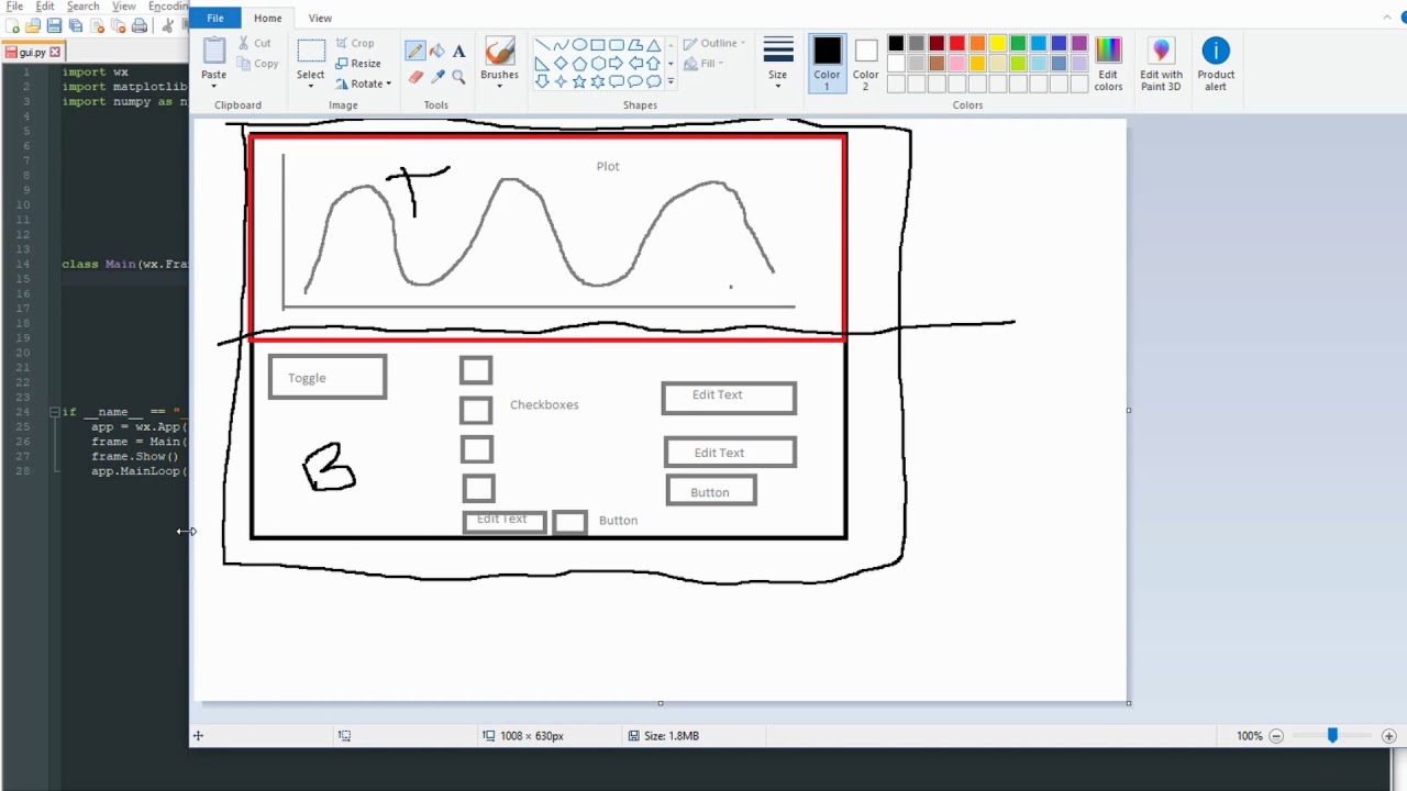 Create wx panel and frame (Part 1 wxPython Arduino GUI)