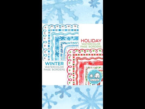 Winter and Holiday Watercolor Clipart Borders Bundle, Christmas Card Photo Frames PNG