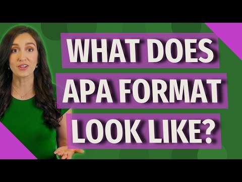 What does APA format look like?