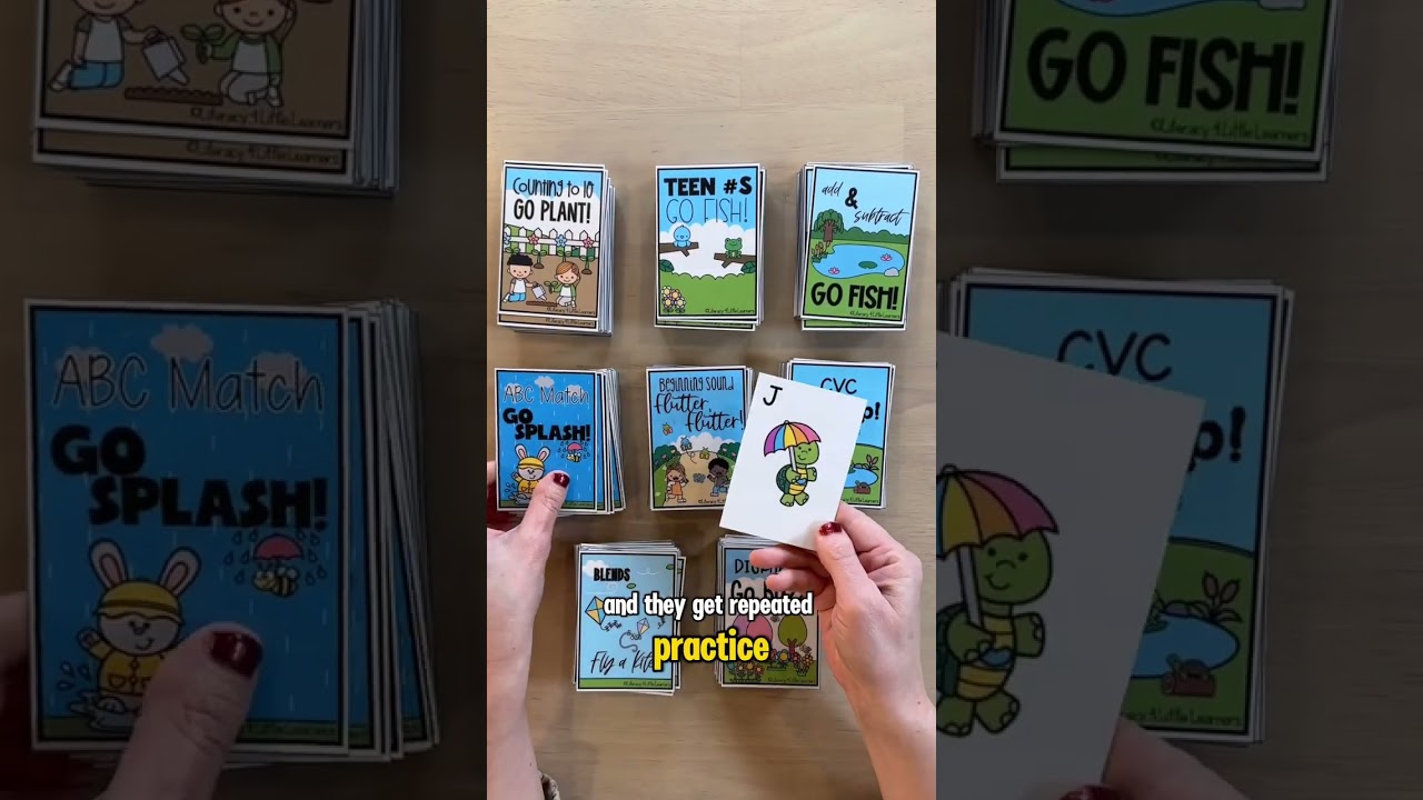 Spring Go Fish Bundle for Kindergarten | 8 Fun Literacy and Math Games